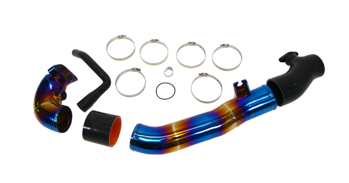 PLM Turbo Inlet Pipe Kit Stainless Burnt Blue - 23+ Integra 22+Civic ...